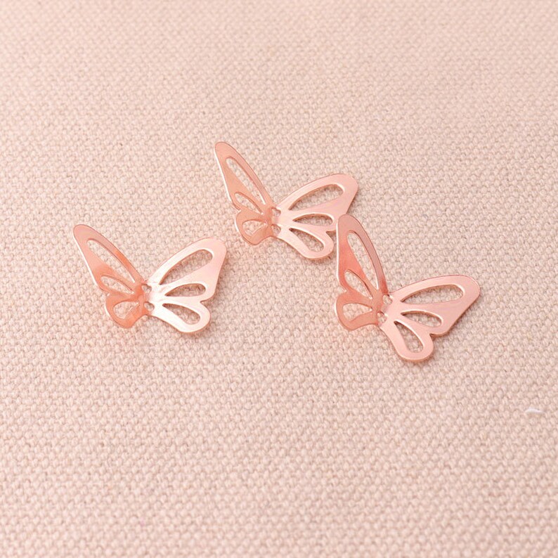 20pcs Rose Gold Butterfly Filigree Stamping Butterfly Charms - Etsy