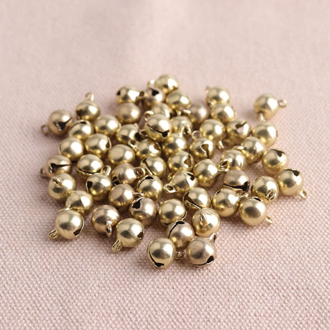 50pcs Jingle Bells Gold Bells Make Clear Sound 10mm Small Jingle Bells ...