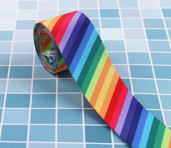 38mm width Rainbow Soft Smooth Webbing with stripe pattern | Etsy