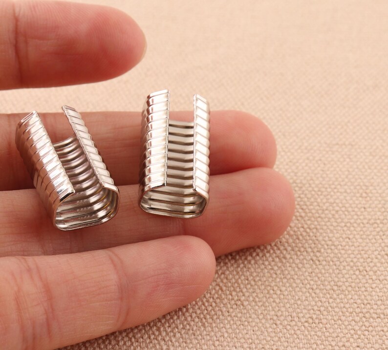 50pcs Silver Color Cord End Rope End Nickel Plated Cord Cap for ...