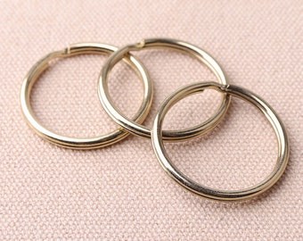 KC Gold Tone Metal Key Rings Split Rings Circle Key Rings - Etsy
