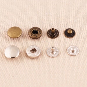 50sets Snap Fastener Metal Snap Button Shank Buttons for Jackets Coats ...