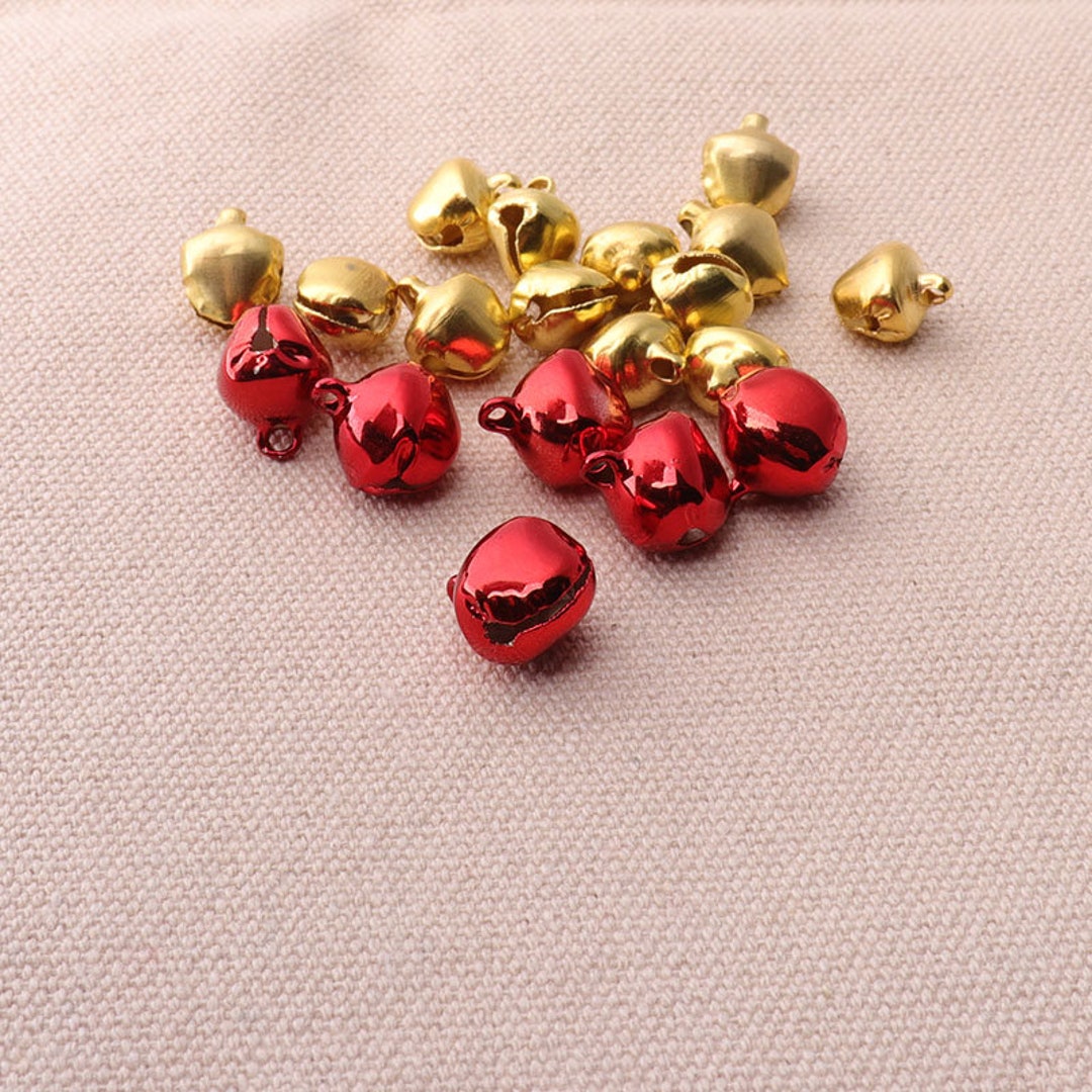 50pcs Gold and Red Jingle Bells 13mm or 11mm Bells Make Clear Sound ...