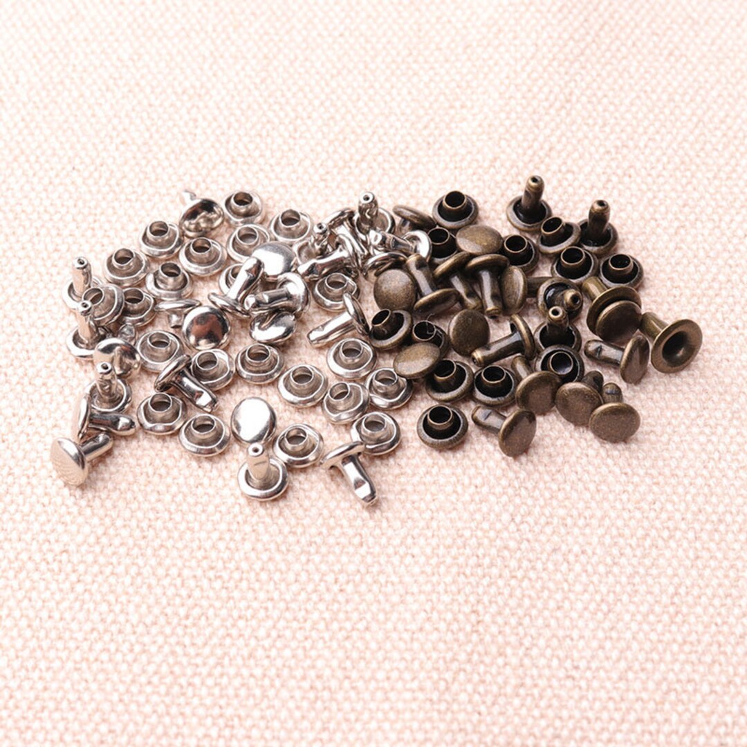 Tiny Double Cap Rivets 6*7mm Round Rapid Rivet Punk Rock Bronze ...