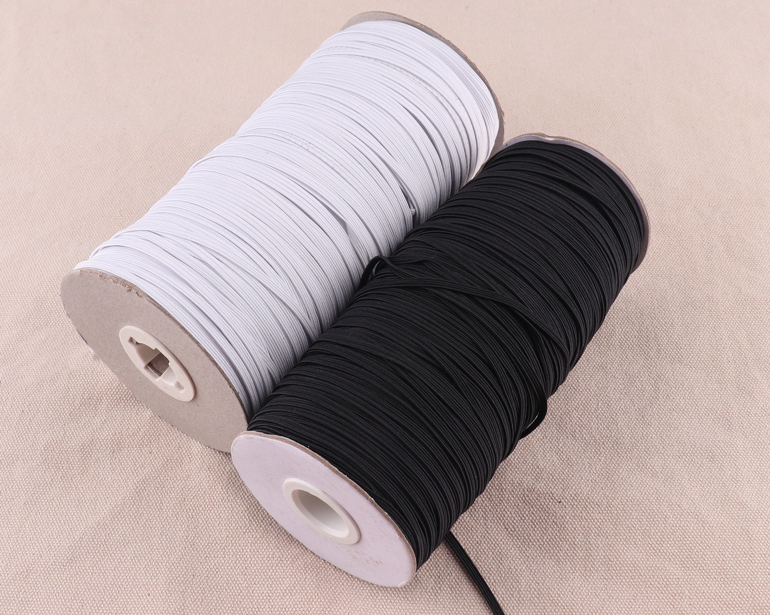 Thin Sewing 3mm Elastic Band White/black Color High Elastic Flat Rubber ...
