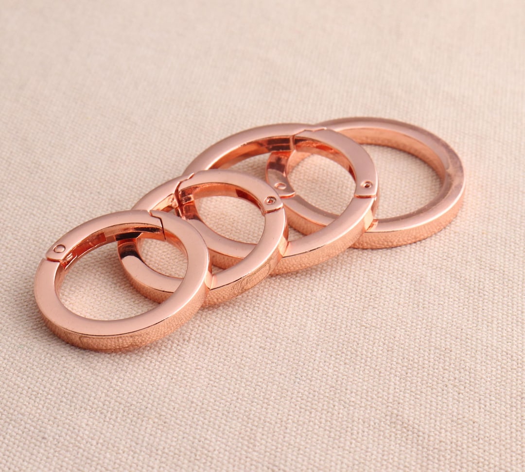 10pcs Rose Gold 26/34mm Inner Flat Spring Ring Clasps Openable Ring ...