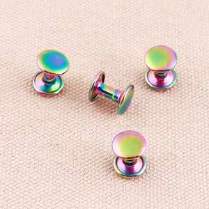 50pcs Rainbow Color Double Cap Rivets Stud Finding Rivets 9*12mm ...