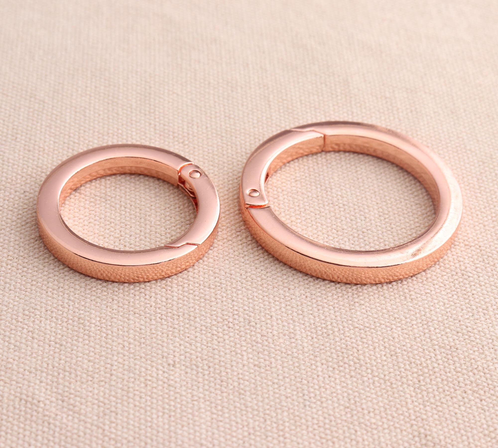 10pcs Rose Gold 26/34mm Inner Flat Spring Ring Clasps Openable - Etsy
