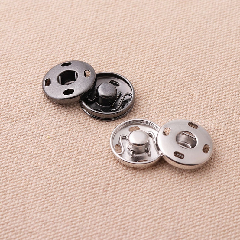 8 Sets Black and Silver 17mm Metal Snap Fasteners Press Studs - Etsy