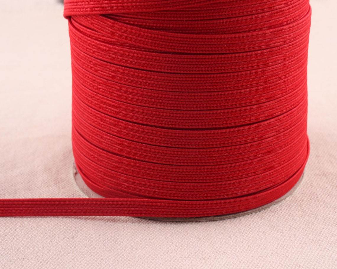 1/4 6mmelastic Band Red Color Flat Elastic Cord - Etsy