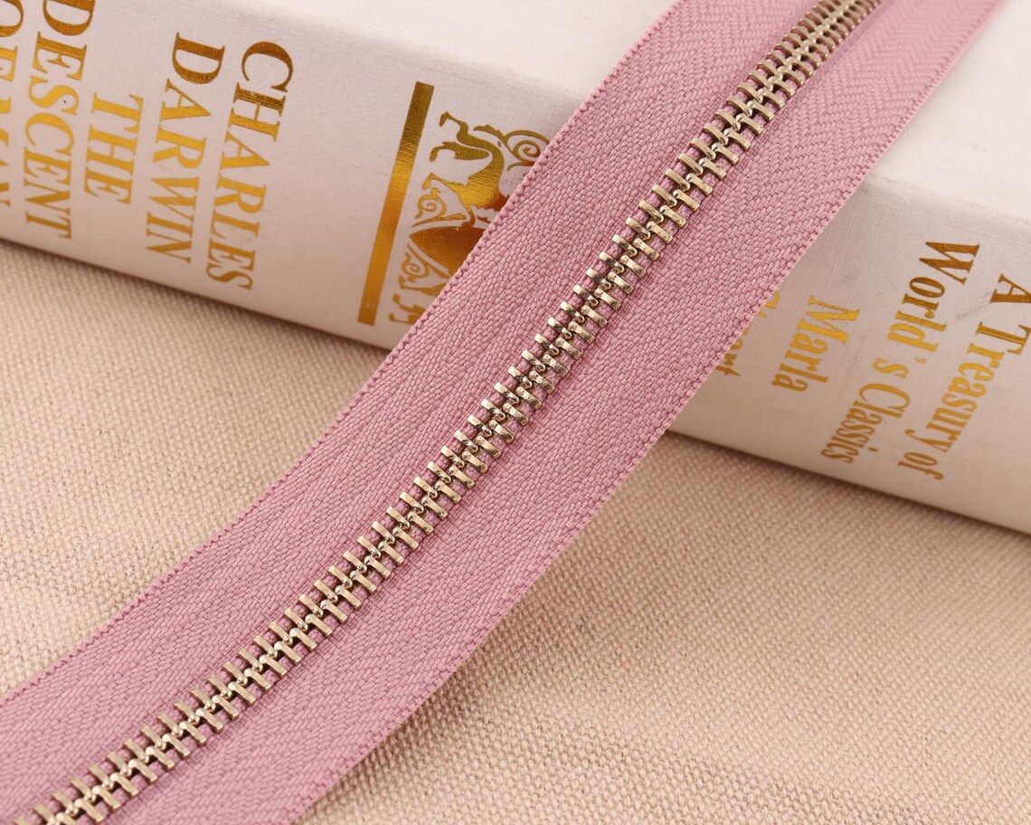 5 Yards Pink Color Nylon Zipper Pouchmetal Teeth Zippers for - Etsy