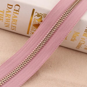 5 Yards Pink Color Nylon Zipper Pouch,metal Teeth Zippers for Jacket ...