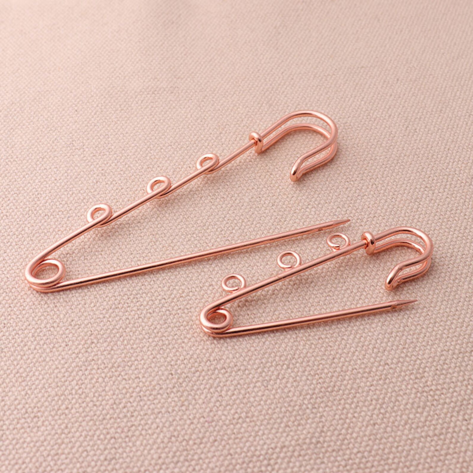 Kilt Pin With Loops Rose Gold Safety Pin Brooch 3 Loops and 4 - Etsy