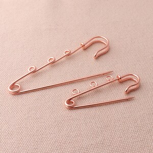 Kilt Pin With Loops Rose Gold Safety Pin Brooch 3 Loops and 4 Loops 78mm,50mm Large Safety Pins ...