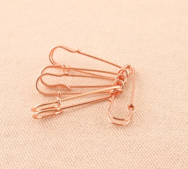 50pcs Rose Gold Color 35mm Safety Pins Brooch Pins Label Pins - Etsy