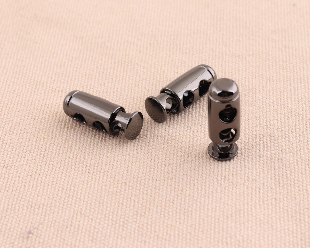 6pcs /lot Black Color Metal Cord Locks ,cord Stopper Barrel Toggle ...