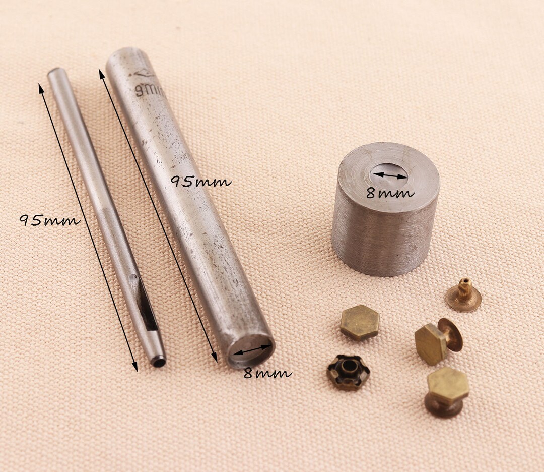 50pc Hexagon Bronze Single Cap Rivets 8mmleathercraft Rivet and Hole ...