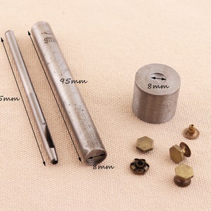 50pc Hexagon Bronze Single Cap Rivets 8mmleathercraft Rivet and Hole ...