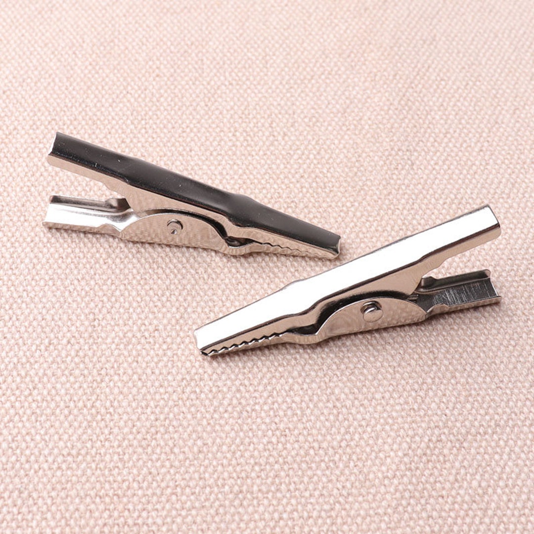 Clips With Hole Silver Clip With Teeth 12pcs 44*13mm Silver Clamp Blank ...