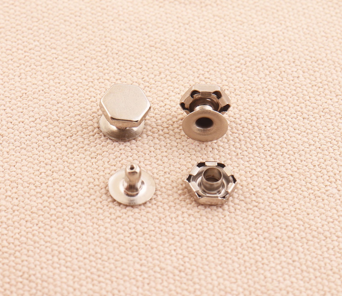 Silver Single Cap Rivets Silver Leathercraft Rivet and Hole - Etsy