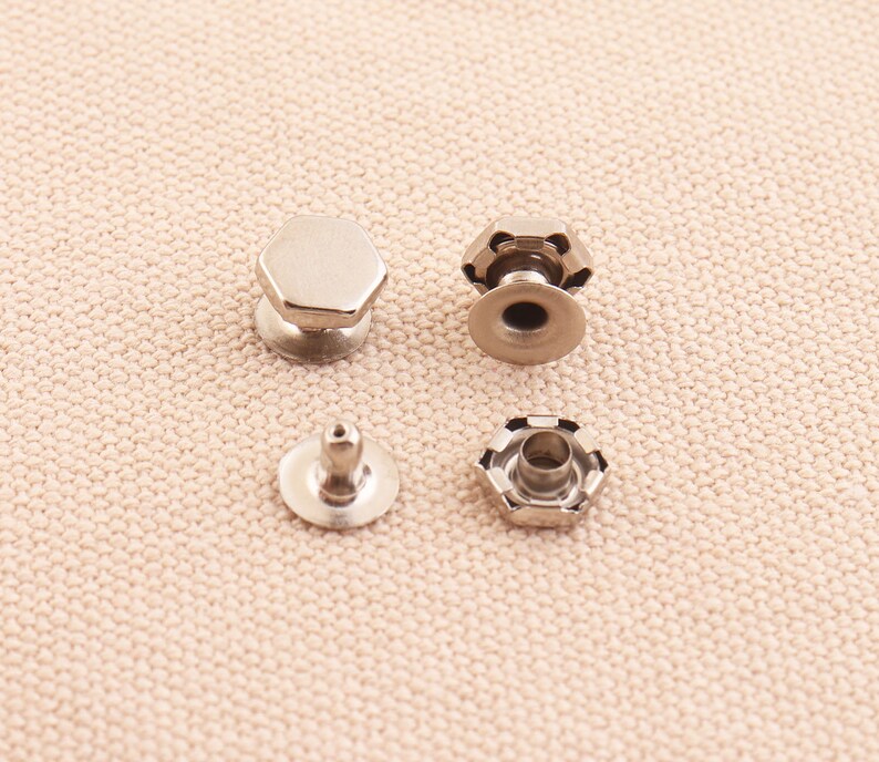 Silver Single Cap Rivets Silver Leathercraft Rivet and Hole - Etsy