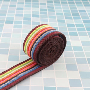 38mm Wide 1 1/2" Colorful Webbing Cotton Nylon Stripe Webbing Leash ...