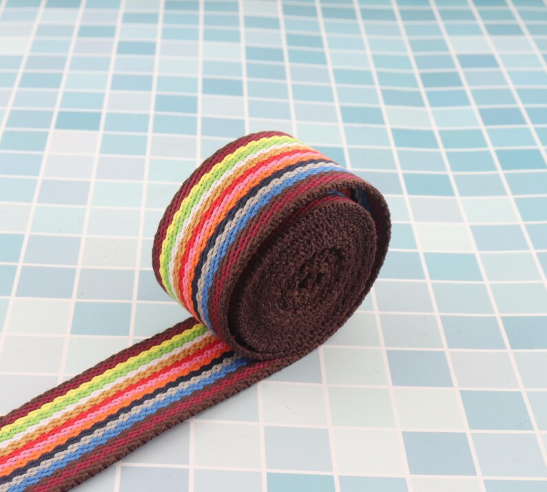 38mm Wide 1 1/2 Colorful Webbing Cotton Nylon Stripe - Etsy