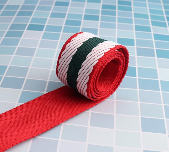 1 1/2 38mm Wide Striped Webbing Red Color Cotton Webbing | Etsy