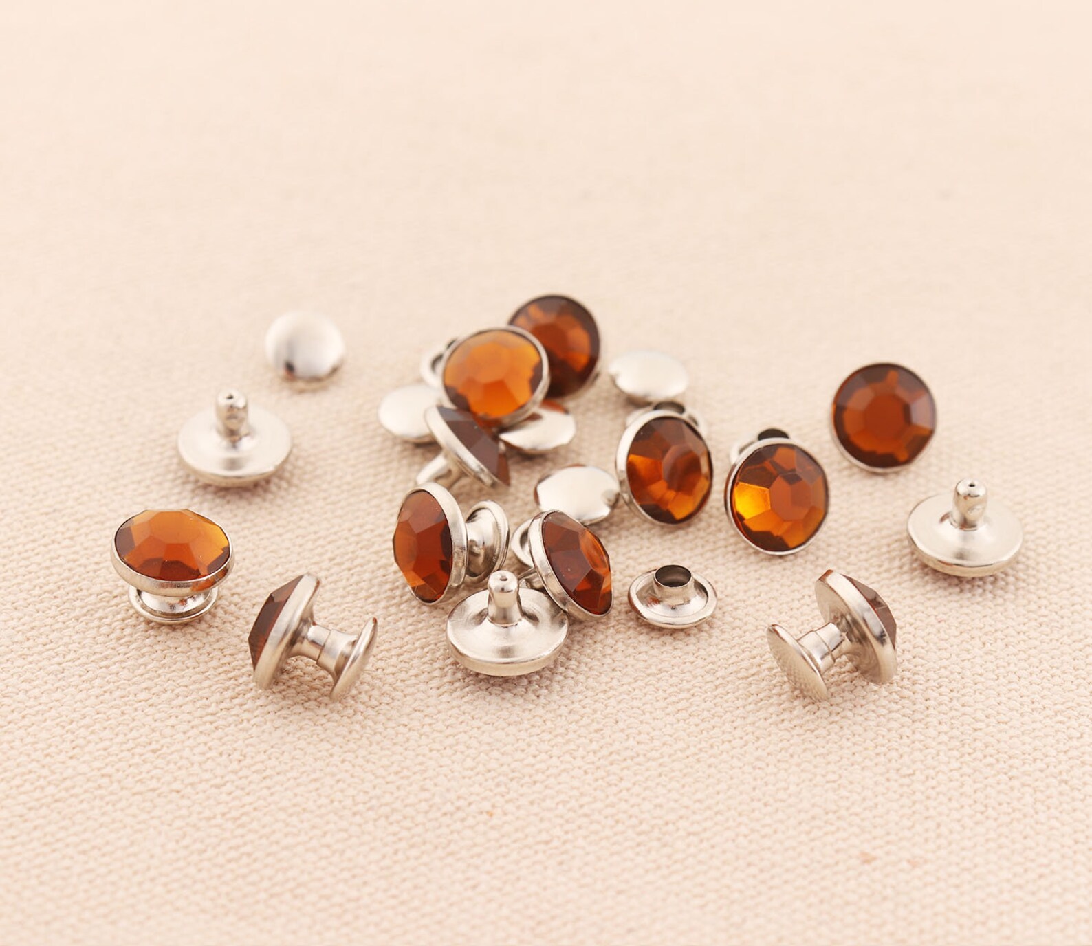 50pc Crystal Rivets Leather Rapid Rivets for Fabricbrown - Etsy
