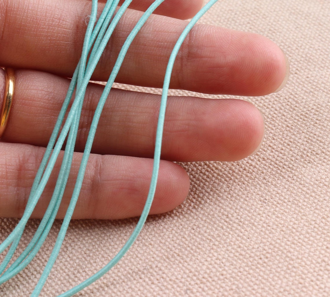 1.0mm light blue color elastic beads cordstretch elastic | Etsy