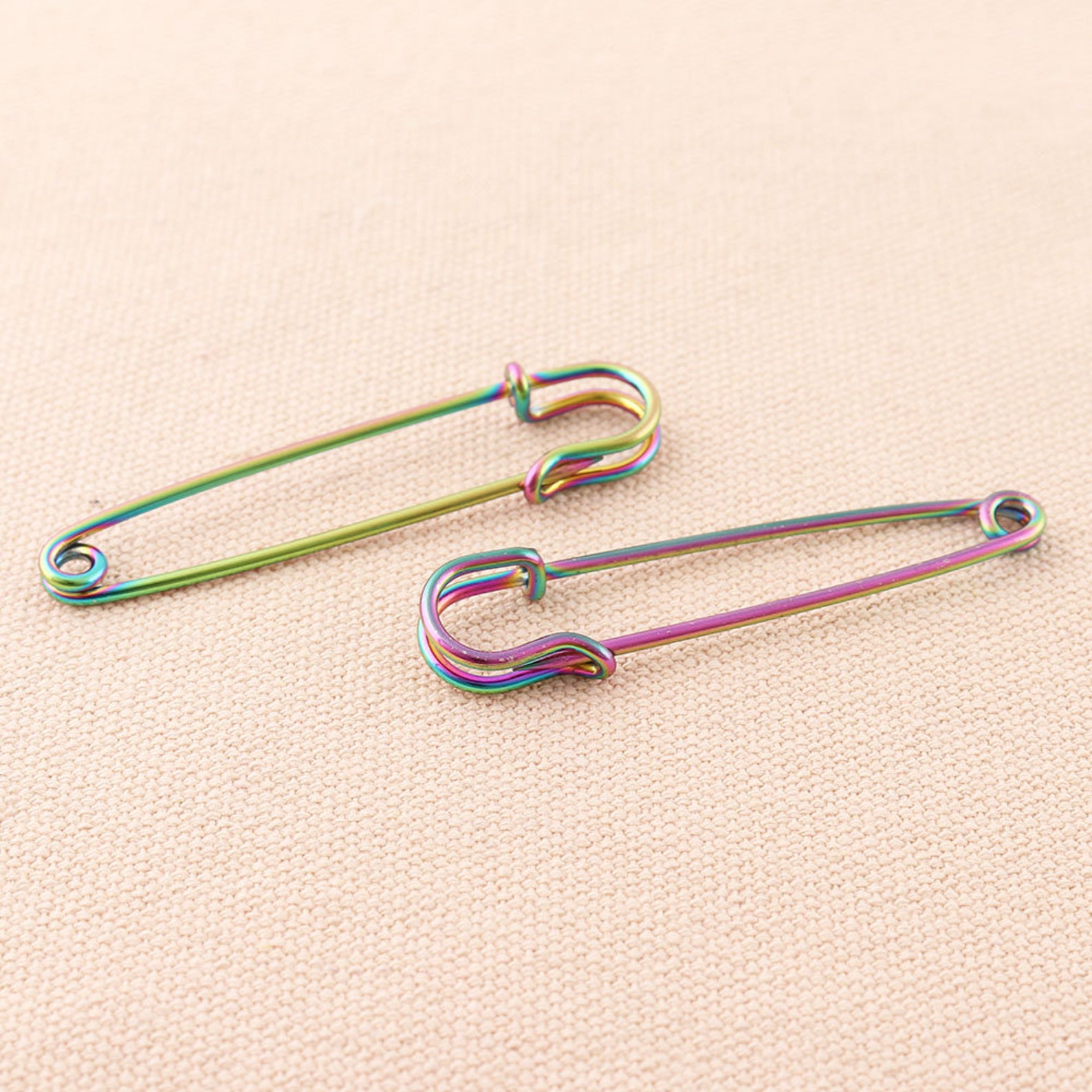 15pc Safety Pins, 56mm Rainbow Pins, Clothing Rainbow Safety Pins ...
