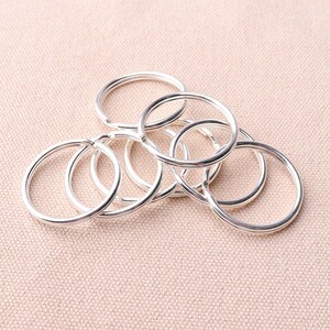 Key Ring 30mm White Silver Color Key Chain Round Split Keychain Split ...