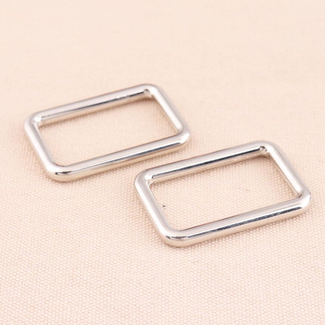 4pcs Silver Non Welded Rectangle Rings Buckles Webbing 40mm for Straps ...