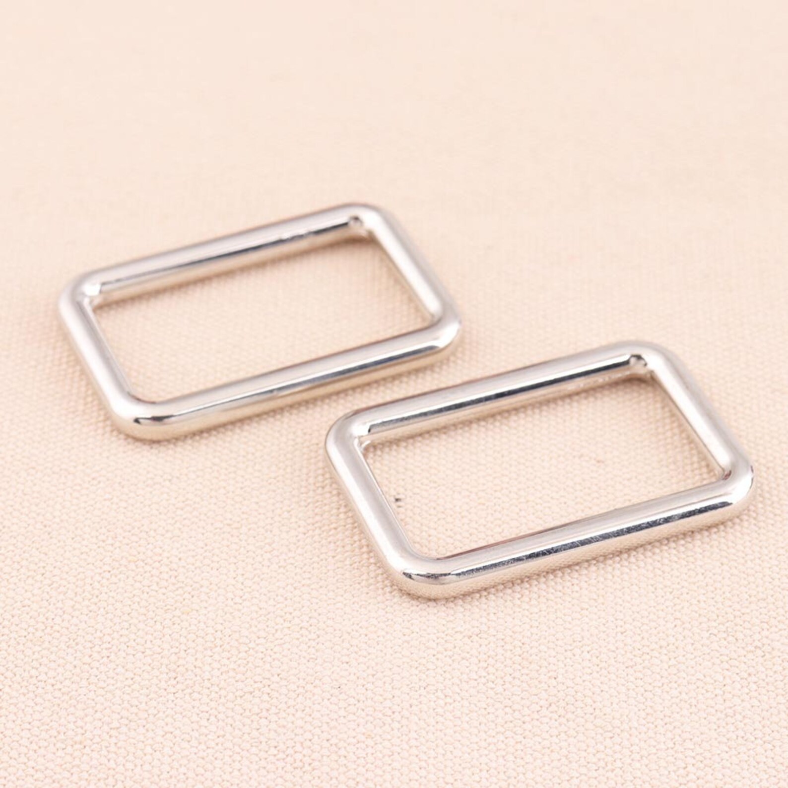 4pcs Silver Non Welded Rectangle Rings Buckles Webbing 40mm for Straps ...