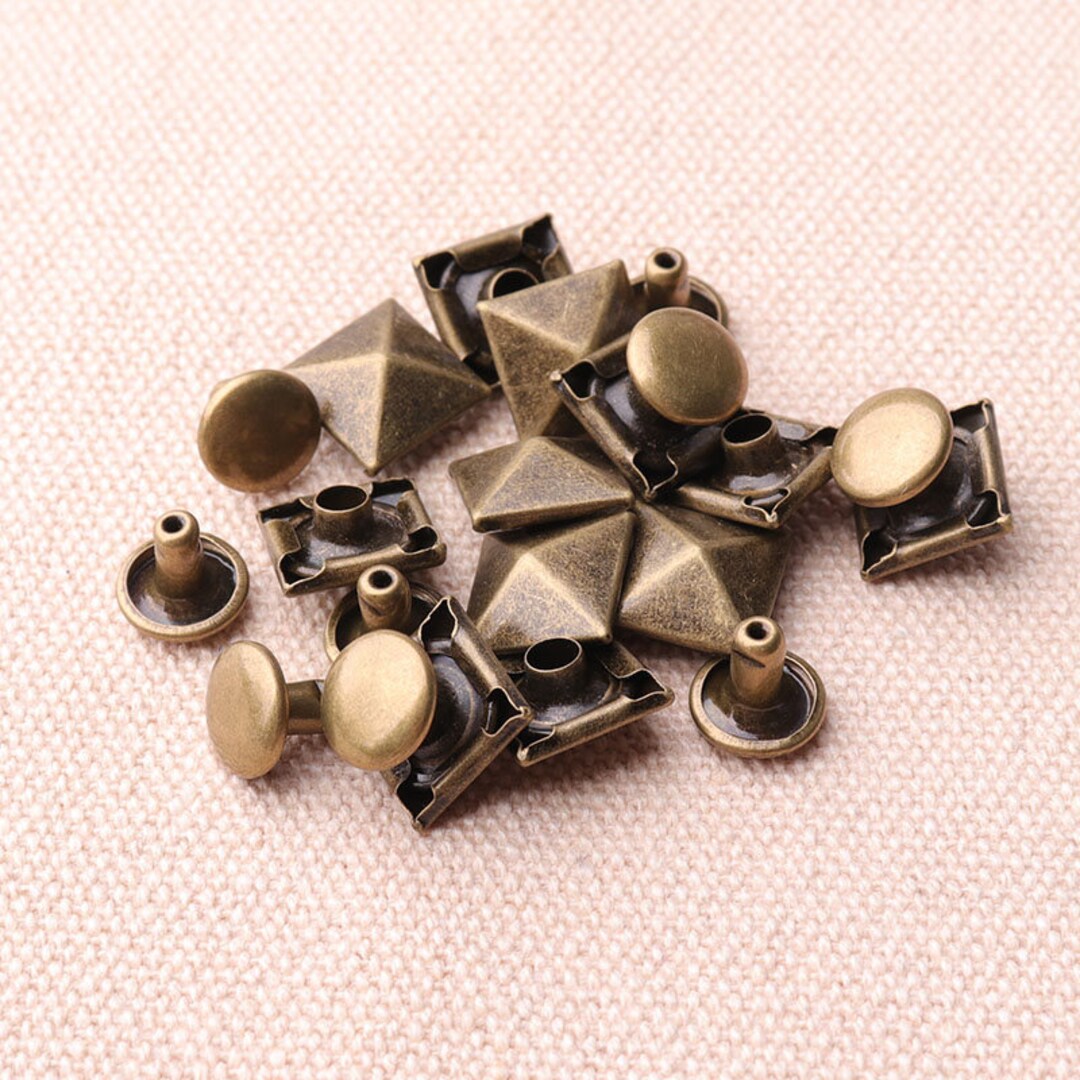 Bronze Pyramid Square Rivet Double Cap Rivets 10mm Garments Rivets ...