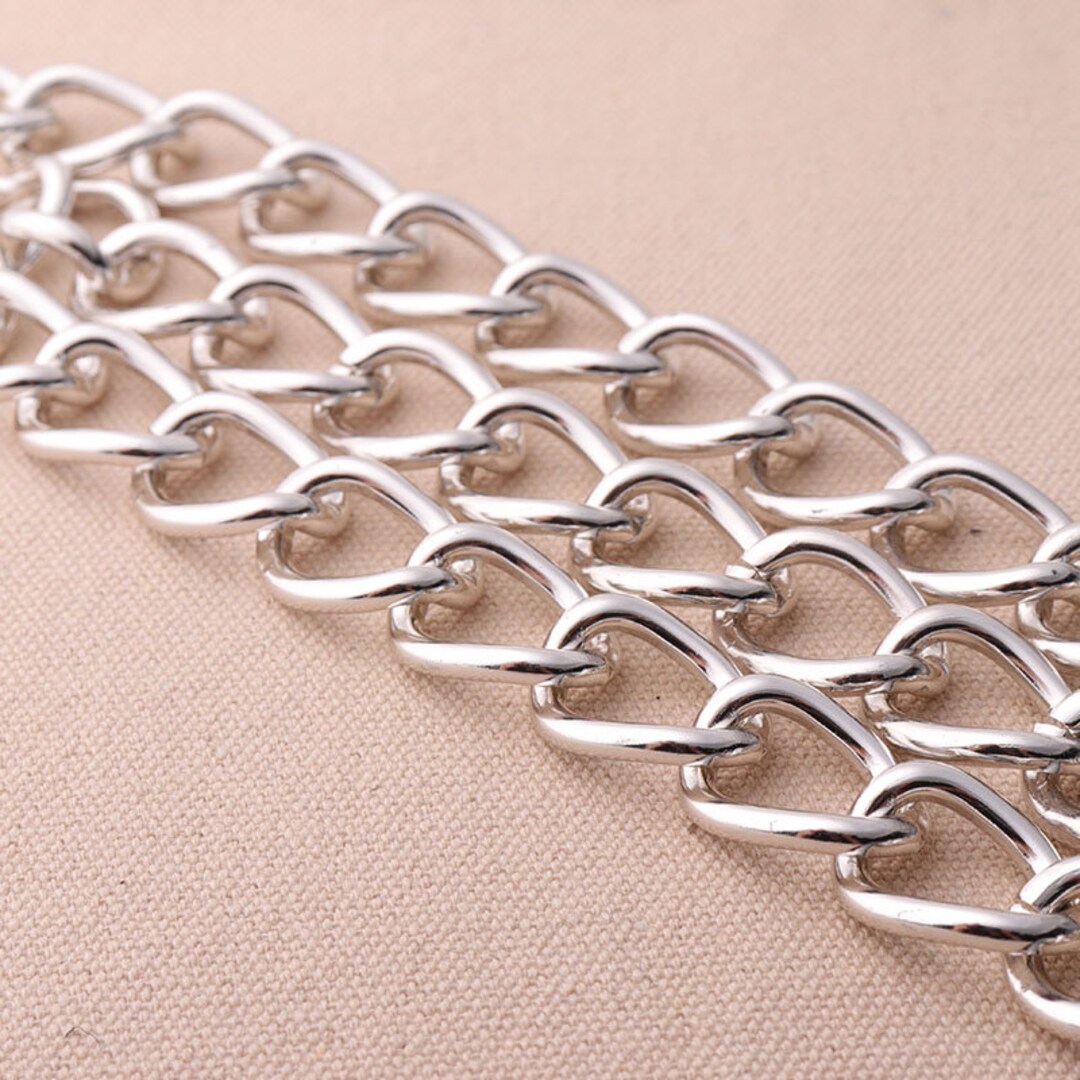 White Silver Choker Necklace Chunky Chain Link 2116mm Choose Your ...