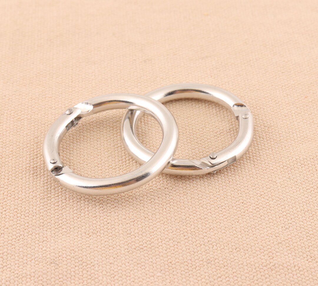 10pcs 38mm Outer Spring Ring Aluminum Alloy Silver Color Carabiner ...