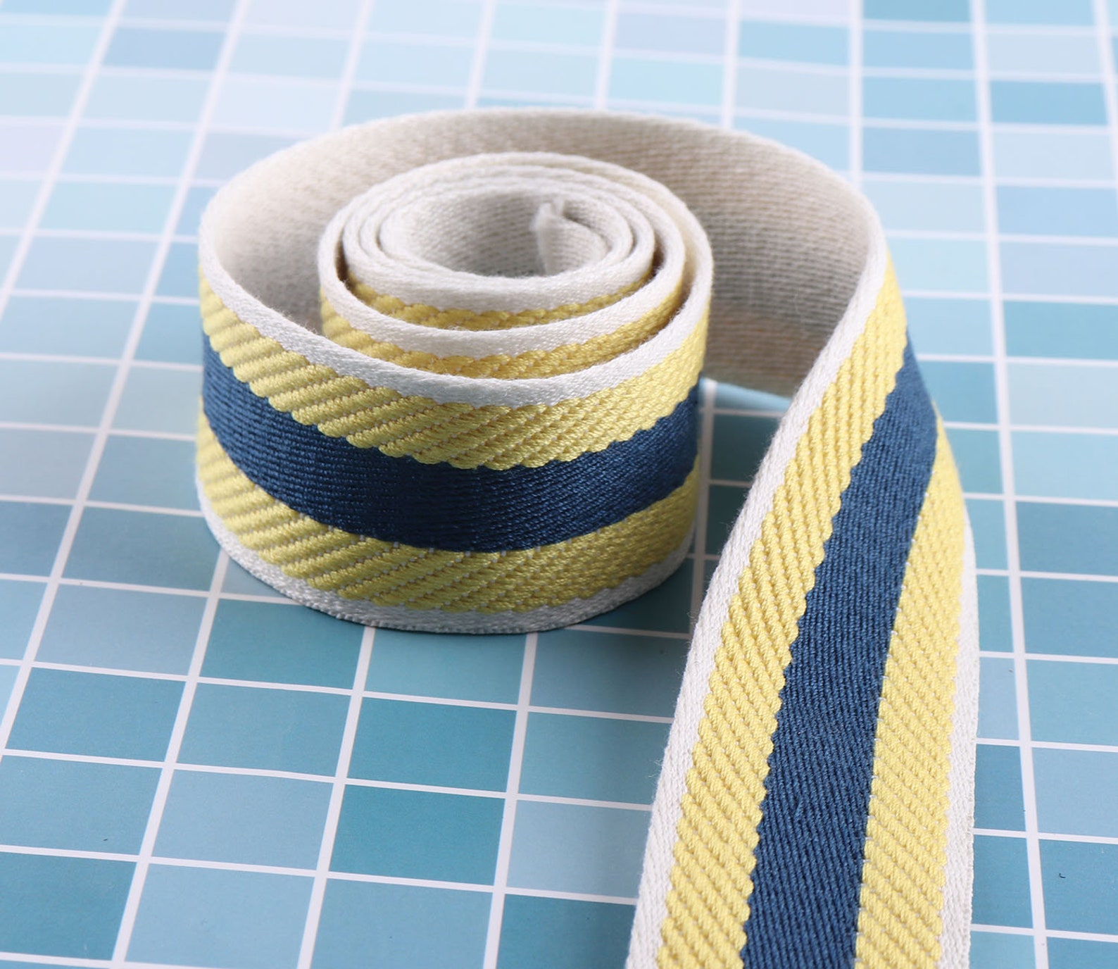 Yellow &blue Soft Smooth Webbing 38mm Singelbandstripe | Etsy