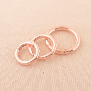 6pcs O Ring Rose Gold Spring Ring Push Gate Alloy Clasp Hooks O Round ...