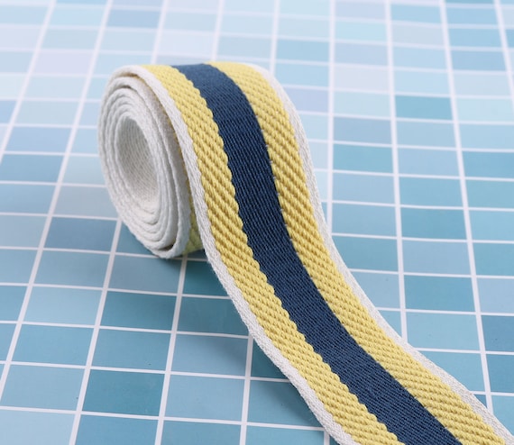 Yellow &blue Soft Smooth Webbing 38mm Singelbandstripe | Etsy