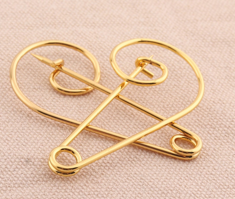 56 Mm Gold and Rose Gold Safety Pinslarge Safety Pin - Etsy