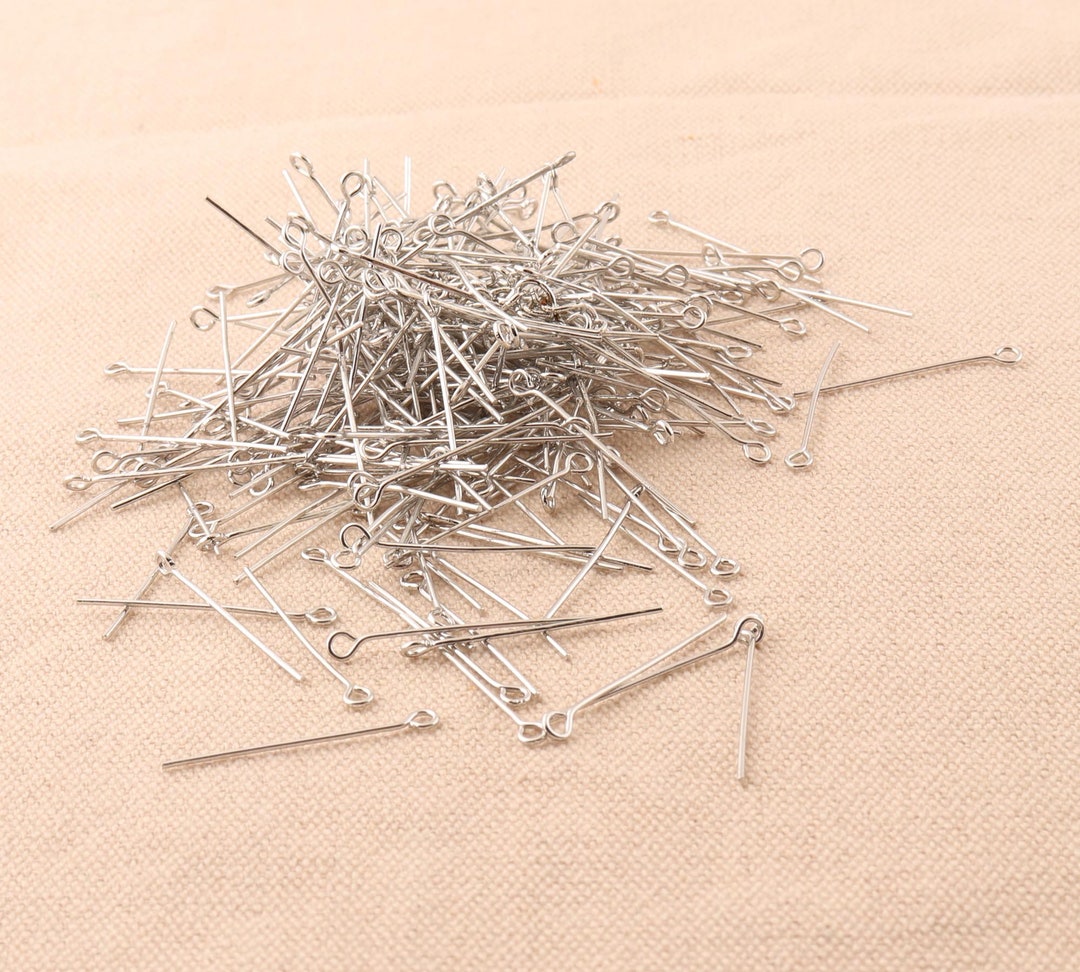 200pcs Silver Eye Pins ,metal Jewelry Pins Long Head Pins 21 Gauge 0 ...