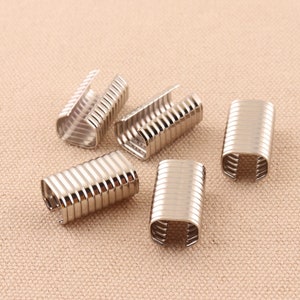 50pcs Silver Color Cord End Rope End Nickel Plated Cord Cap for ...