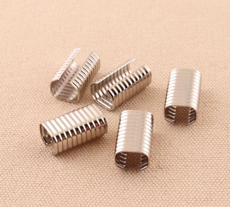 50pcs Silver Color Cord End Rope End Nickel Plated Cord Cap for ...
