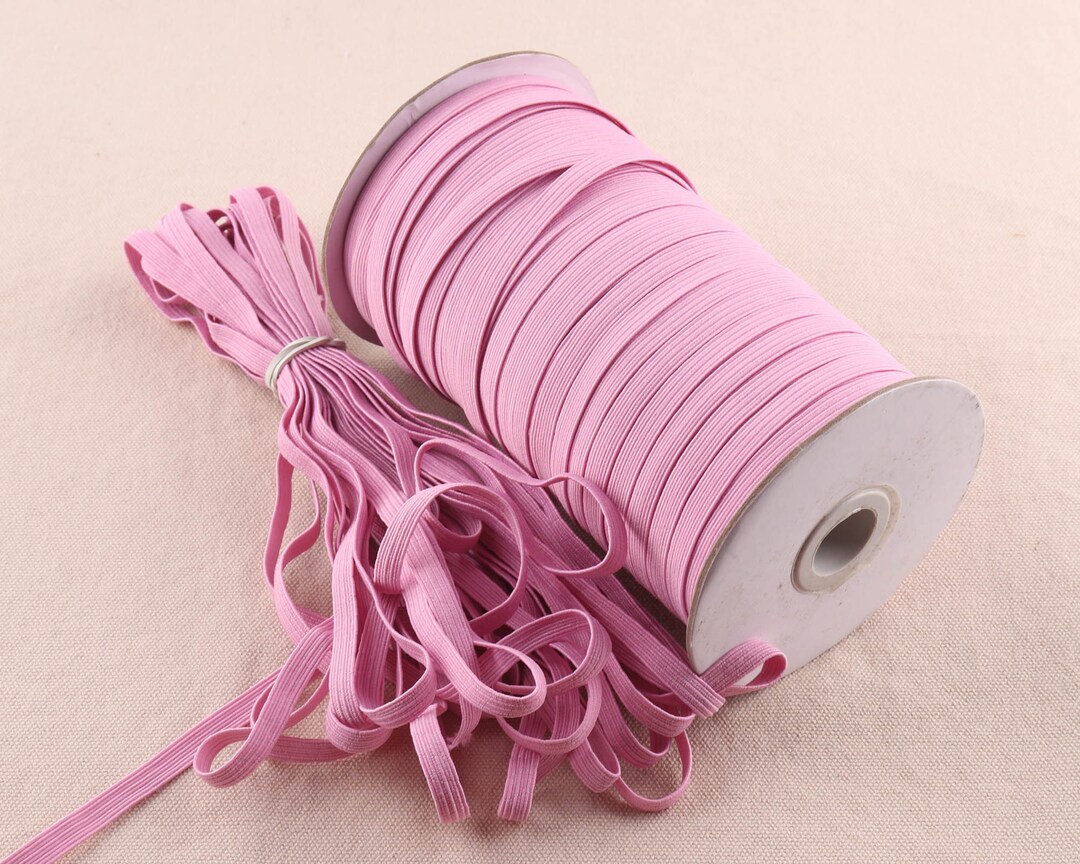 6mm Pink Color Elastic Band High Elastic Flat Rubber Band, Elastic Cord ...