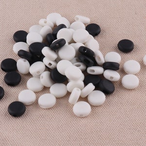 9*4mm White and Black Stop Toggles Elastic Cord Lock for Face Mask ...