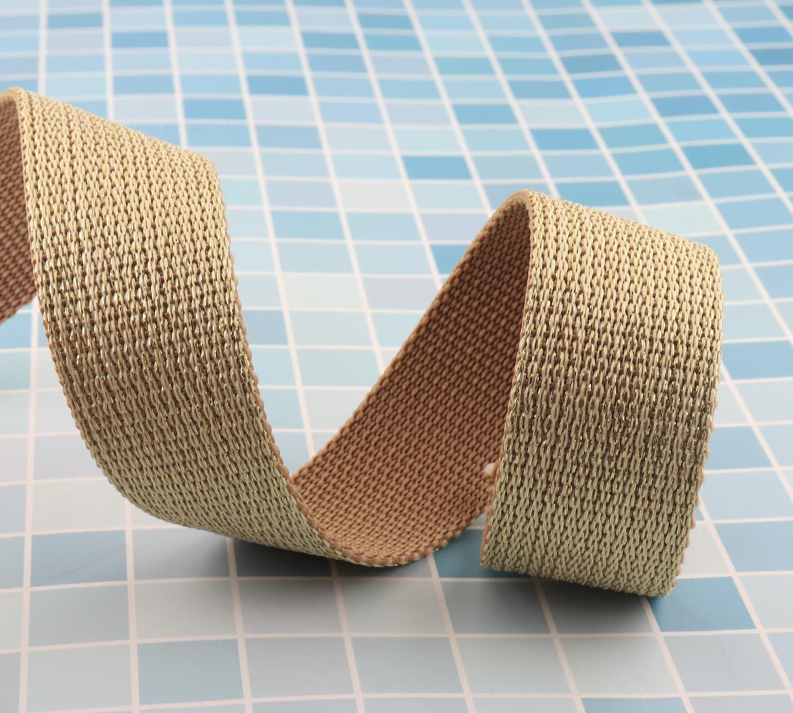 38mm Wide 1 1/2" Gold Color Webbing Cotton Canvas Webbings for Bag Belt ...
