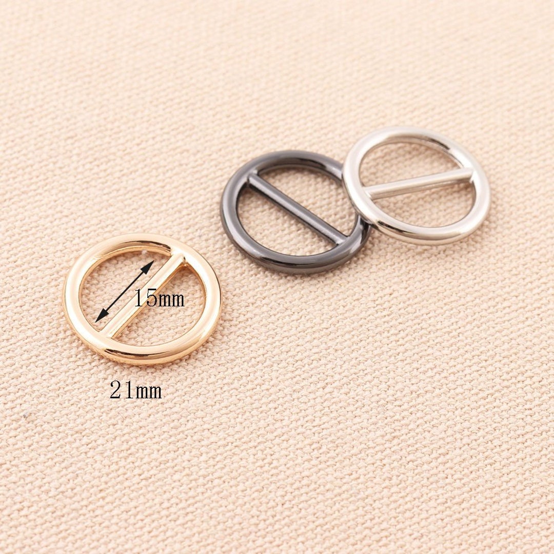 10pc 15mm Slide Buckle Strap Buckles Belt Buckle Round Shape Metal ...