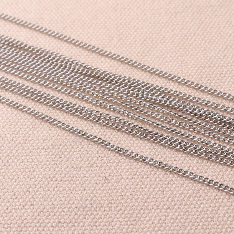 Plain Silver Chain Necklace 2mm Brass Chain Bulk Chain Simple | Etsy