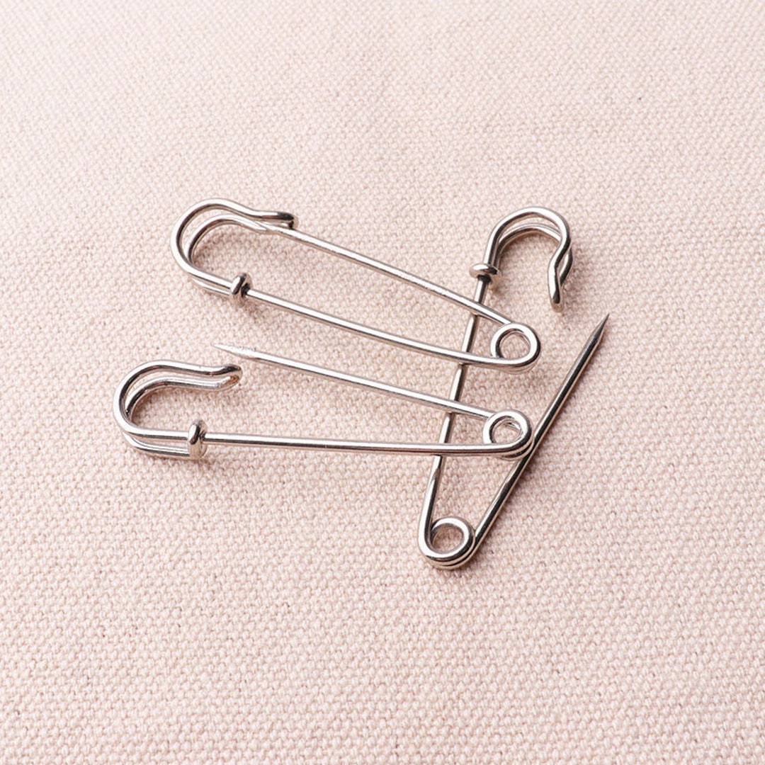 12pcs Jumbo Safety Pins 50mm Long Large Safety Pins Silver Color Safety ...